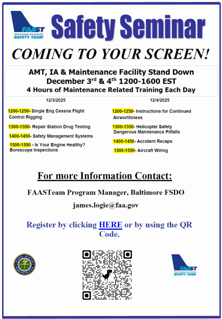 Register for FAA’s AMT/Repair Station Safety Stand Down – ARSA